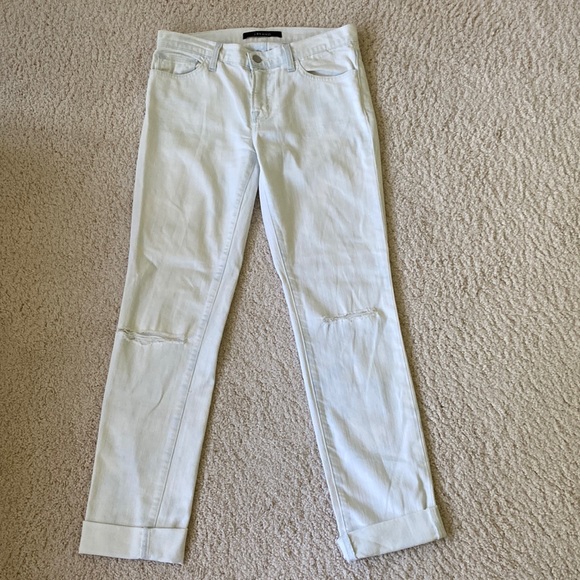J Brand | Jeans | Blue Denim Washedwhite Straight Leg Jeans | Poshmark